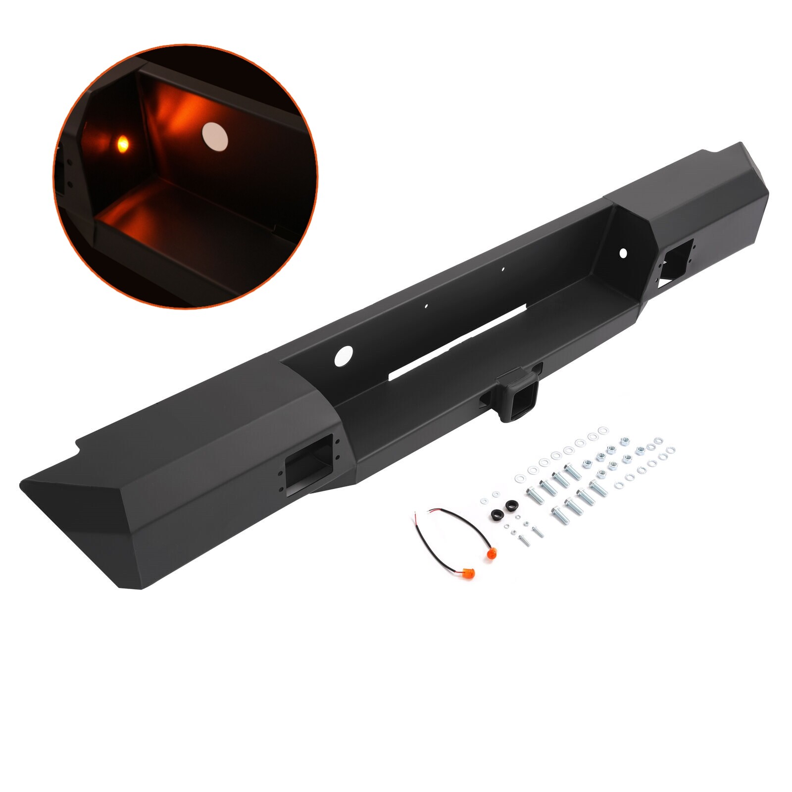 Black Steel Rear Step Bumper Assembly for Chevy Colorado & GMC Canyon ...