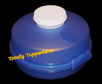 Tupperware Bagel Keeper with Smidget Round Lunch Container Blue & Sheer ...