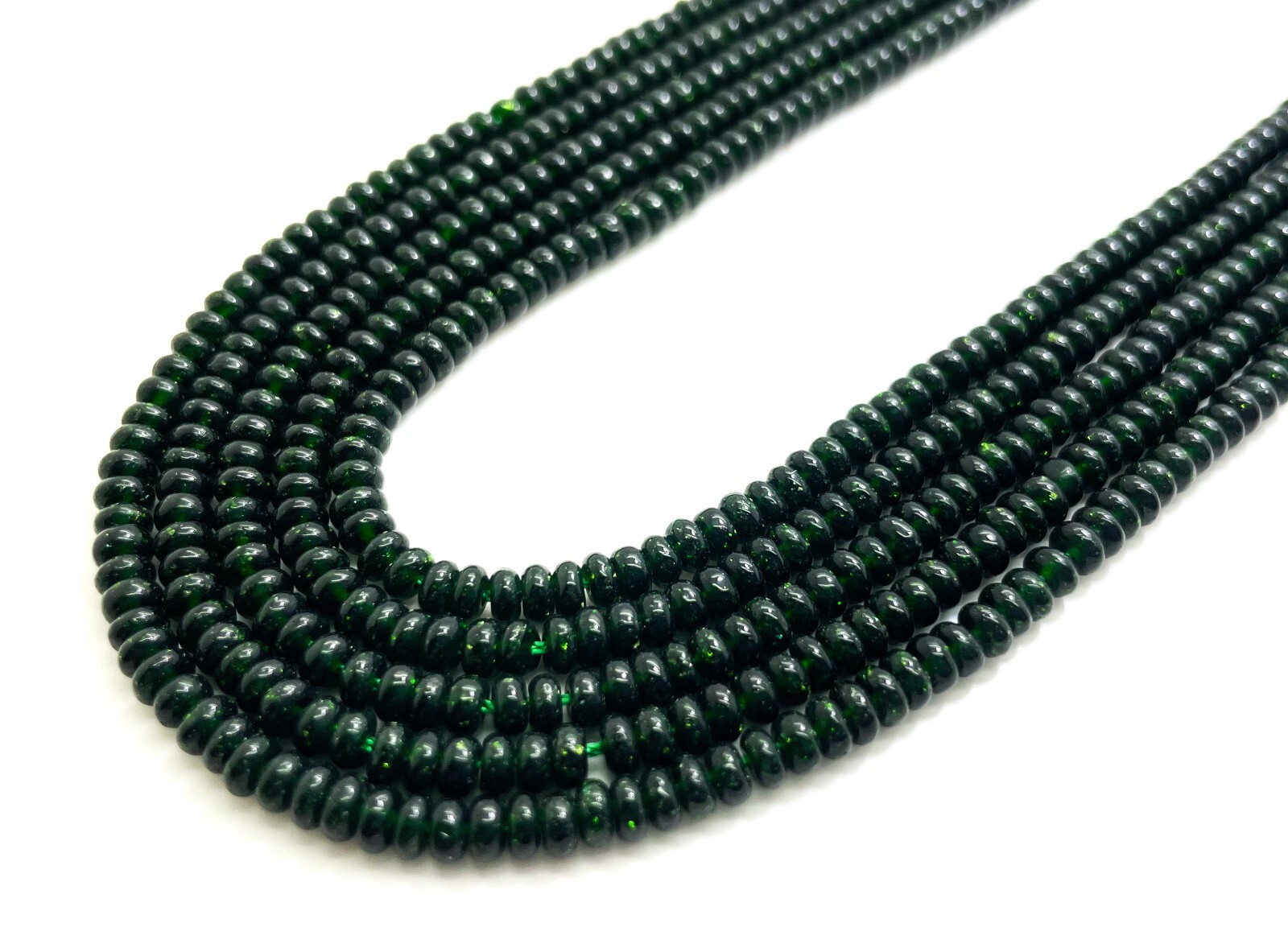 Natural Nephrite Jade Smooth Polished Rondelle 2mm x 4mm Gemstone Beads ...