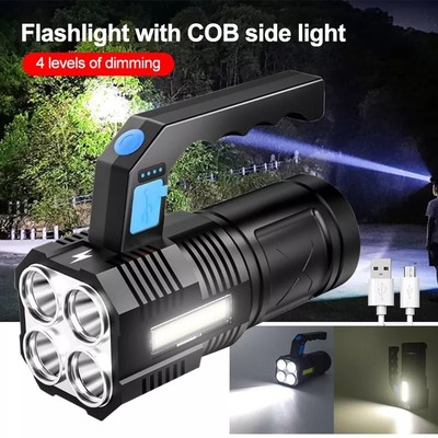 Linterna LED Super Brillante Antorcha Tactica USB recargable al aire ...