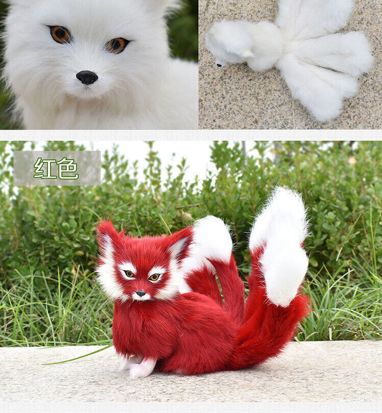 Nine-tailed Fox Plush toy Simulated Animal Stuffed Toy Model Decor Gift ...