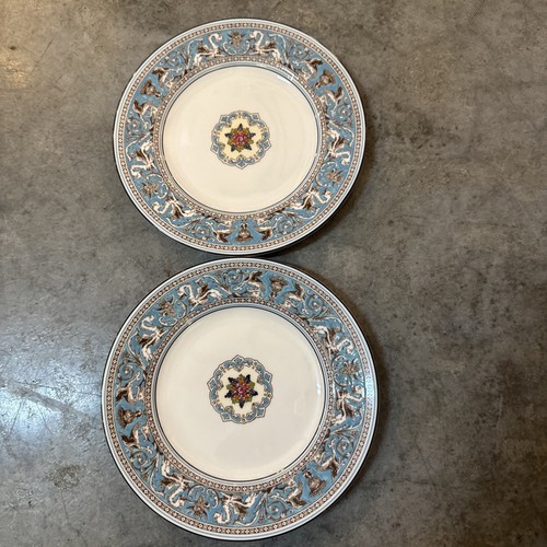 Set of 2 Vintage Wedgwood Bone China Florentine Turquoise 8" Salad ...