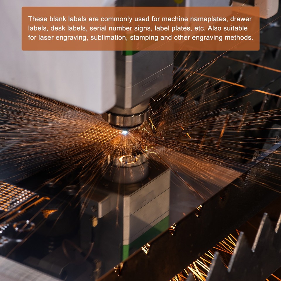 5Pack 100x60x0.4mm Blank Card Stainless Steel Rectangular Blank Labels ...