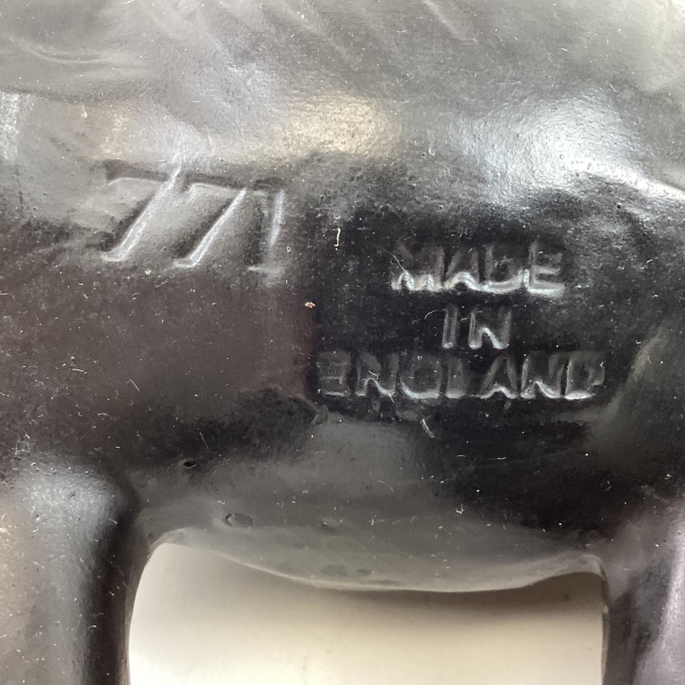 2x Vintage SylvaC Black Ceramic Elephants 771 Statues Made in England ...