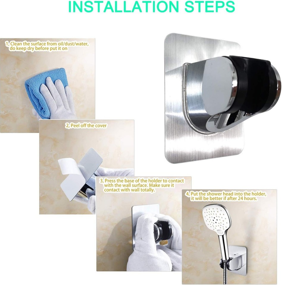Strong Adhesive and Waterproof Shower Head Holder, Adjustable Handheld ...