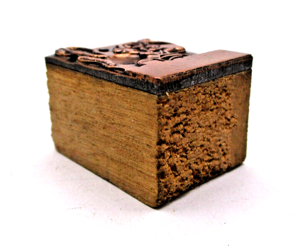 Vintage Printing Letterpress Printers Block Copper Looking in Hole | eBay