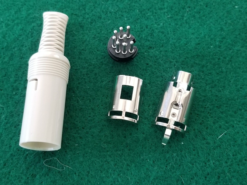 LOT OF 3 HOSIDEN 8 PIN DIN 270° MALE PLUG CONNECTOR FOR VINTAGE ...