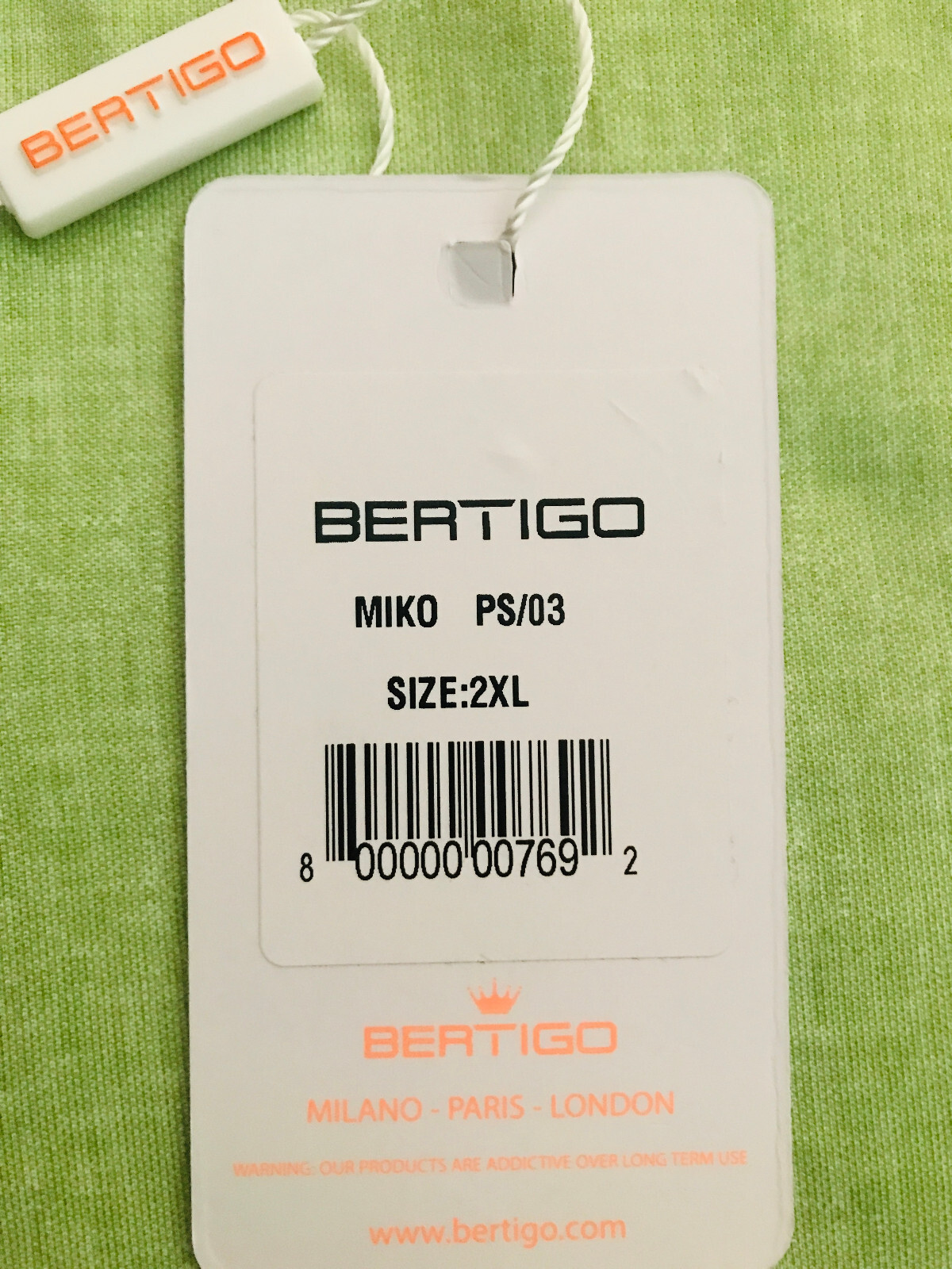 Bertigo Performance Active Golf Polo Shirt Mens Size 2XL Miko Green NWT ...