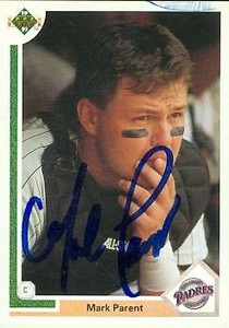 Mark Parent autographed Baseball Card (San Diego Padres) 1991 Upper ...