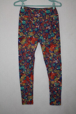 LuLaRoe One Size OS Leggings Bright Multi-color Floral Print | eBay