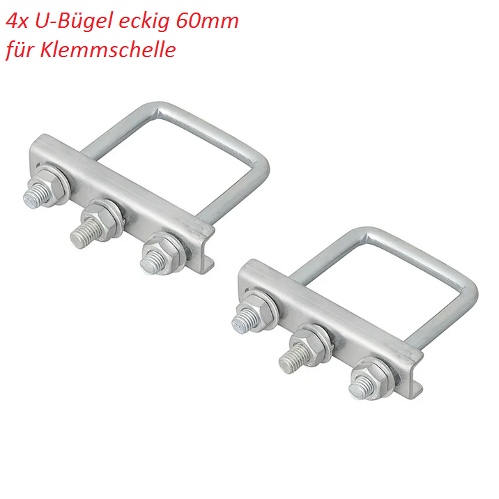 4x Pendant u-Bracket Clamp Support Wheel Holder Clamp Block 62mm ...