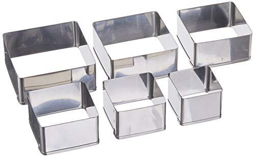 Plain Edge Square Cutters In Graduated Sizes Stainless Steel 6 Pc Set ...