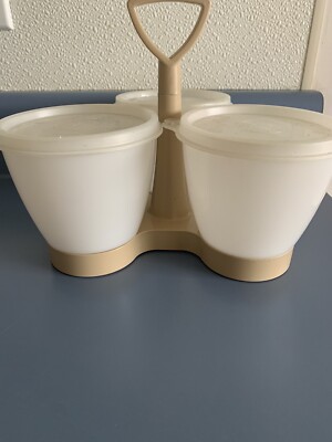 Vintage Tupperware Condiment Caddy w/3 containers &Lids | eBay