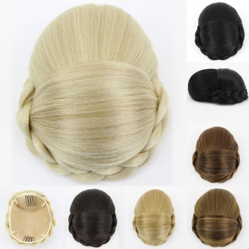 Female Natural Braided Chignon Bride Hairpiece Fake Hair Bun Hanfu Hair ...