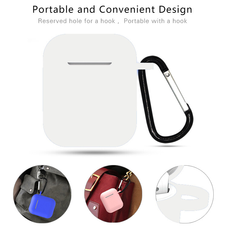 Apple AirPods Silicone Case Cover WHITE with Keychain for Airpod ...