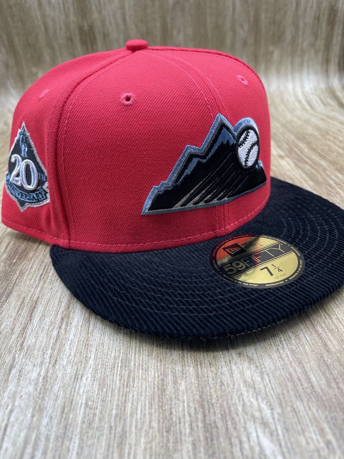 COLORADO ROCKIES 20TH ANNIVERSARY "CORDUROY VISOR" ICY BRIM NEW ERA 7 1 ...