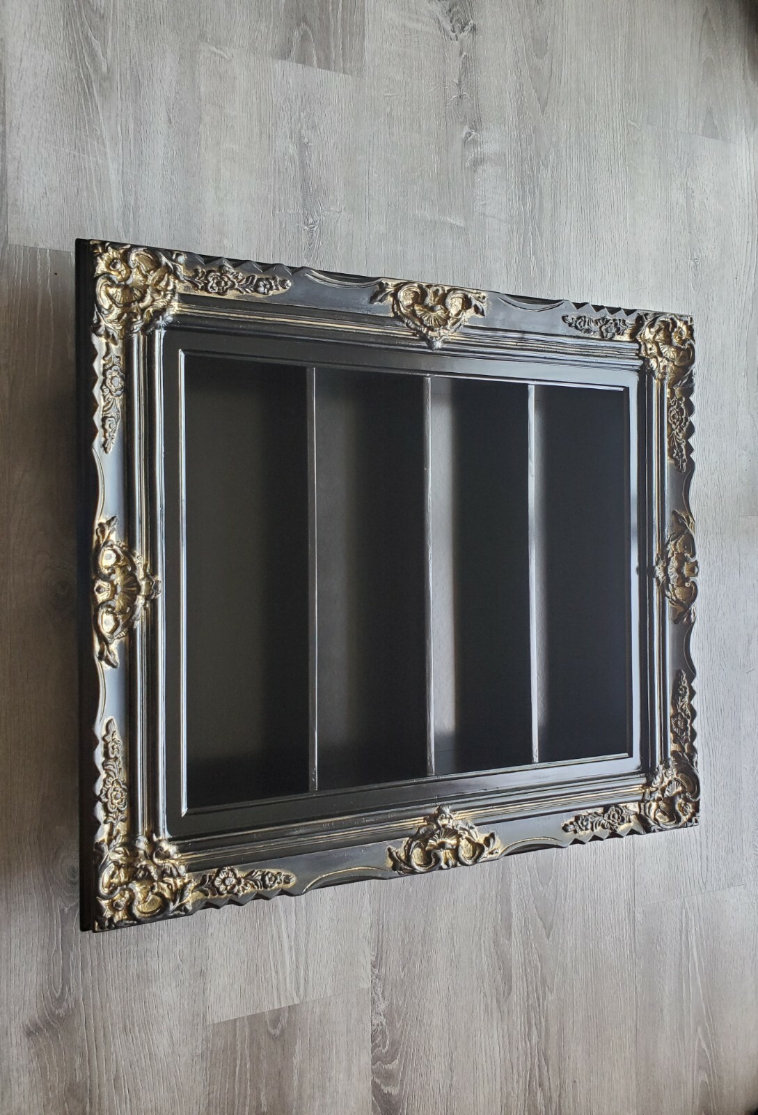 20x24 Black Wall Frame Display with Shelves, Spice Rack, Essential Oil ...