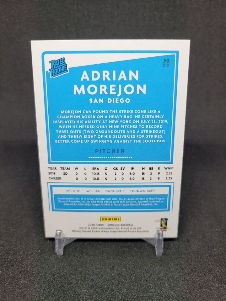 Adrian Morejon 2020 Panini Donruss Baseball Rated Rookie RC No. 55 | eBay