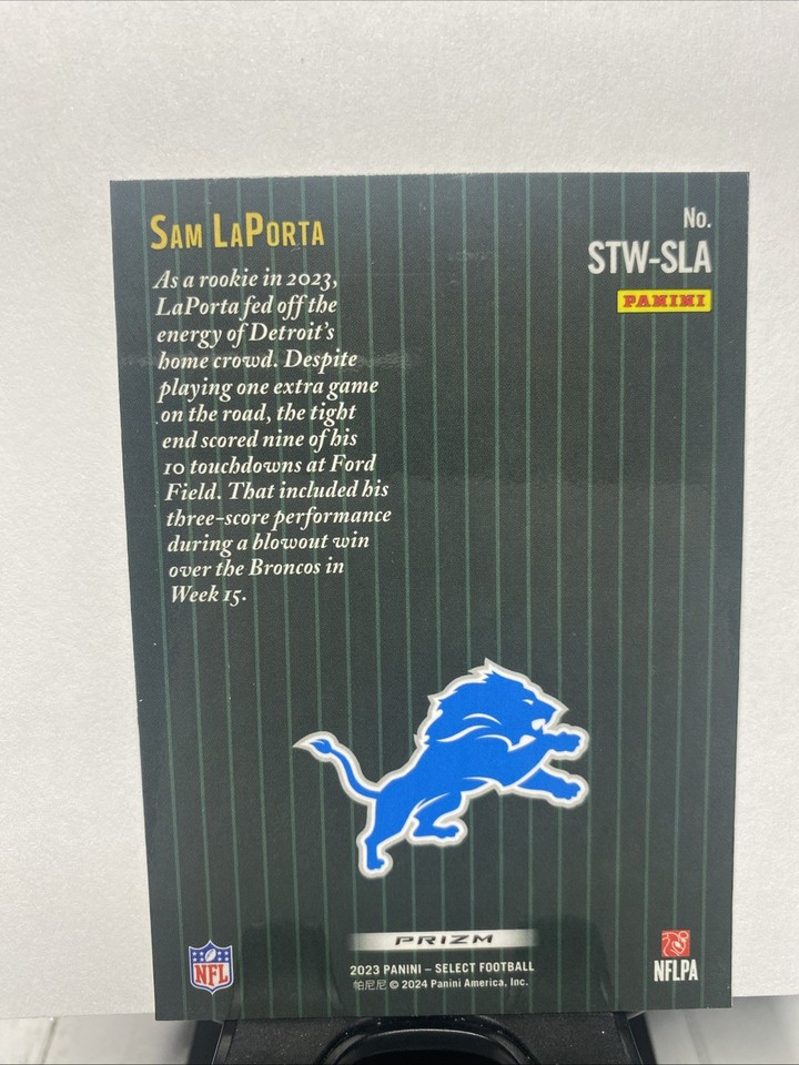 Sam Laporta 2023 Panini Select Rookie Score Throwback Silver Prizm STW ...