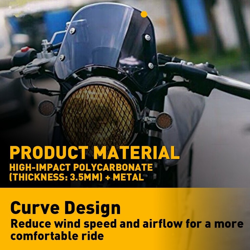 Universal Motorbike Wind Screen Deflector Windscreen Motorcycle Front ...