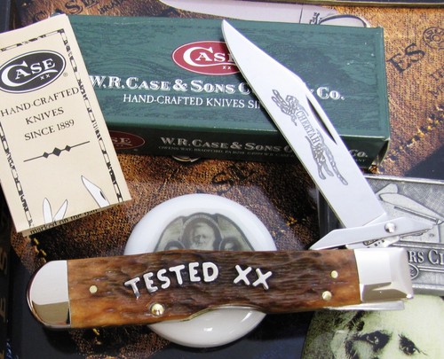 Case XX Cheetah Knife 2003 Tested XX Inlay Cheetah Etch Mint In ...