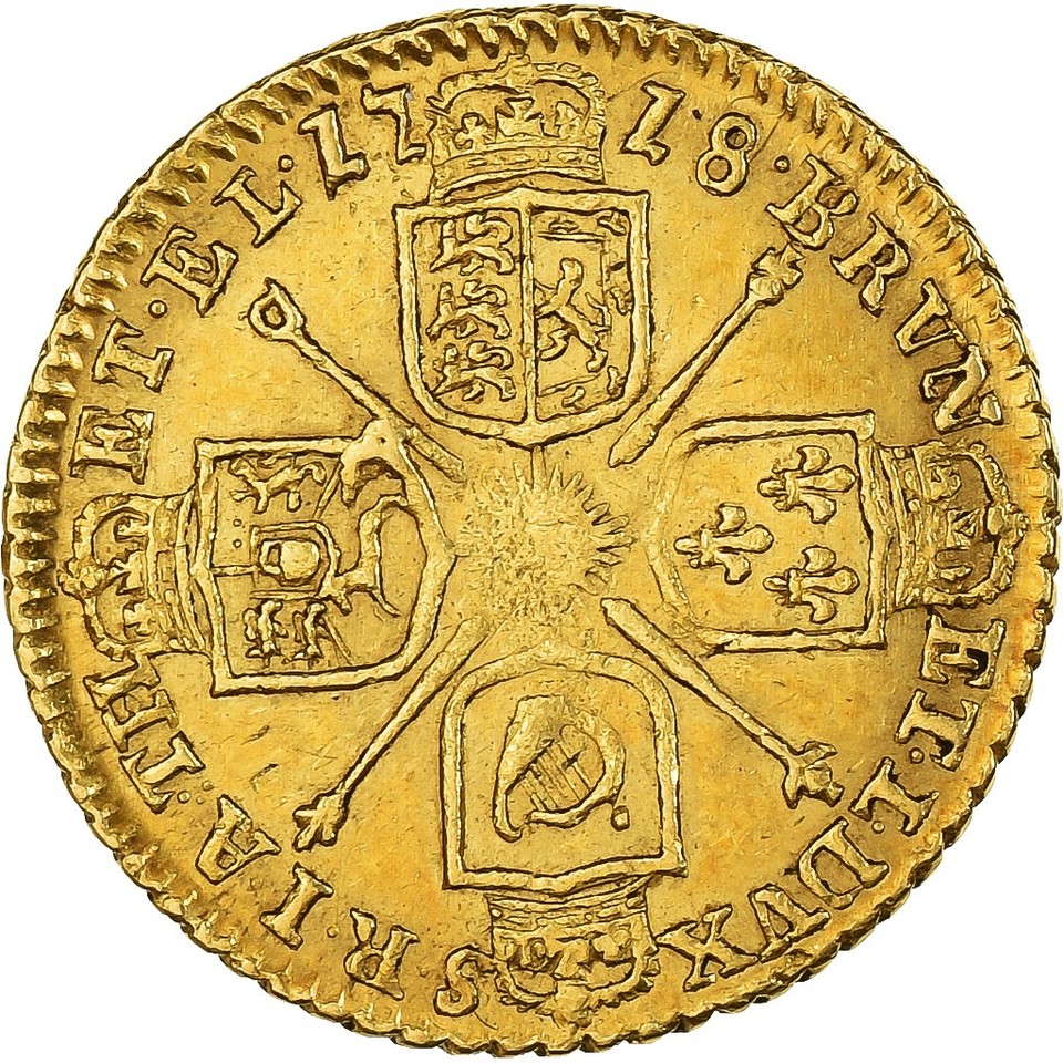 [#869321] Great Britain, George I, 1/4 Guinea, 1718, London, Gold, EF ...