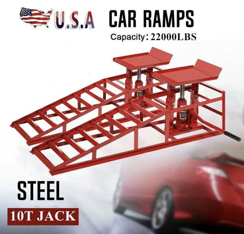2 Pcs Heavy Duty Auto Car Truck Service Ramps Lifts Hydraulic Lift 5 ...