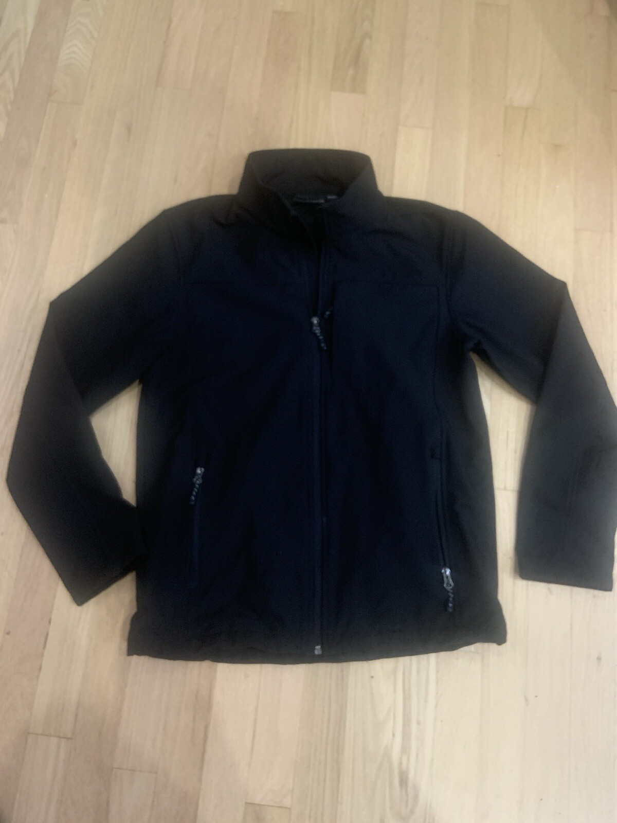 Swiss Tech Jacket Black S Men Athletic Full Zip Softshell Zip Pockets ...