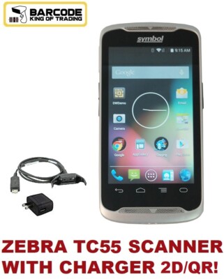 Zebra Symbol TC55 Android Handheld 2D/1D/QR Barcode Scanner, w/ Charger ...