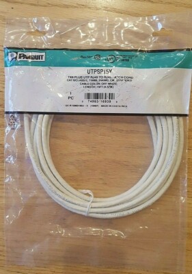 Panduit Ethernet Cable Cat 6 (RJ-45) patch cable UTPSP15Y 15Ft. | eBay