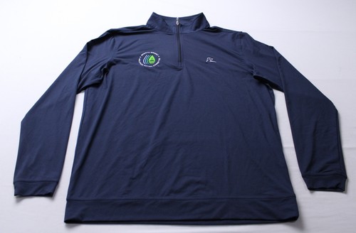 Rhoback Men's Solid Performance L/S Moisture-Wicking Q-Zip BE5 Fleet Navy Medium | eBay