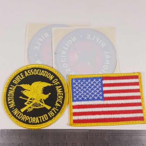 NRA PATRIOTIC GUN PATCH LOT AMERICAN FLAG STICKERS jacket hat backpack ...