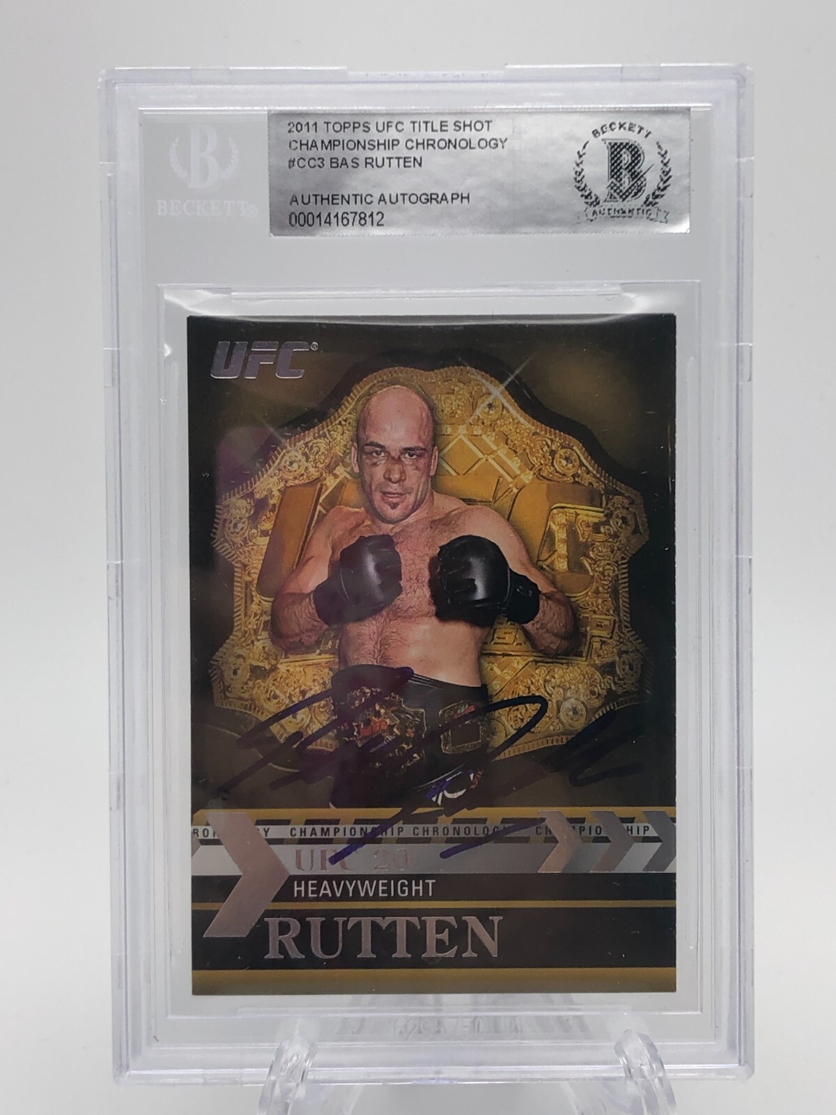 2011 Topps UFC Title Shot ON CARD Champion Bas Rutten Auto Signed BAS ...