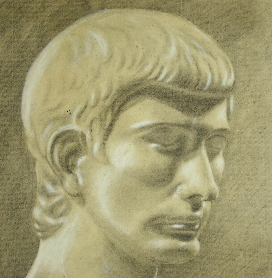René Berly Original Drawing Sculpture Greco-Roman Art Emperor Caesar ...