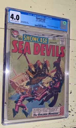 SHOWCASE #27 (CGC 4.0) OW/WHITE PAGES 1ST APP OF SEA DEVILS DC COMICS ...