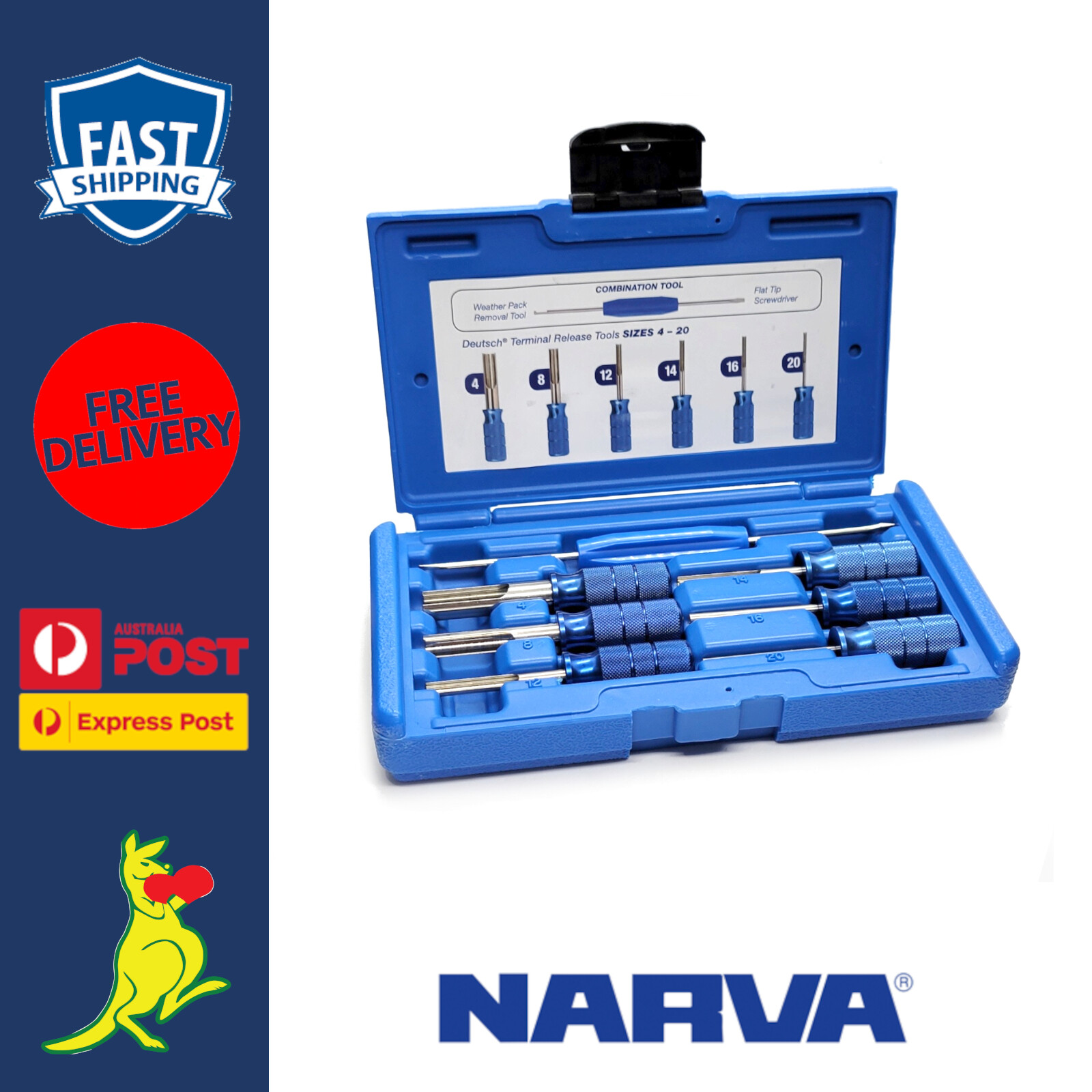 Narva 7 Piece Deutsch and Weather Pack Terminal Removal Tool Kit ...