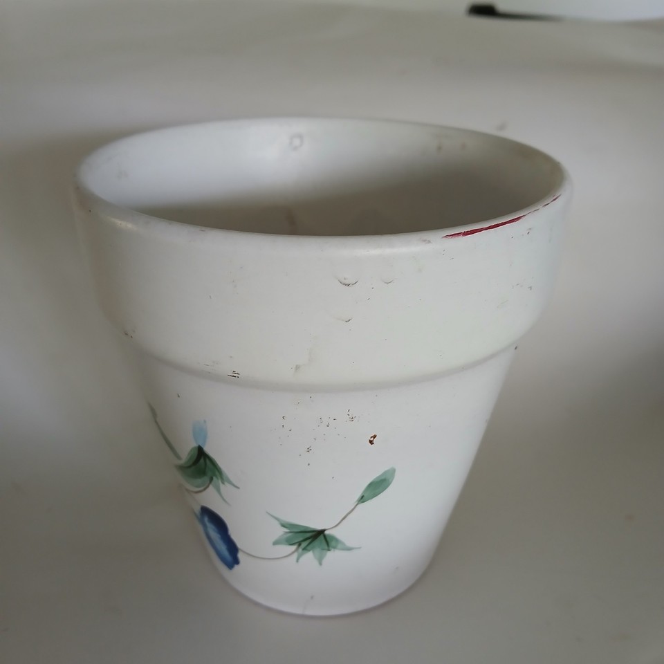 Vintage Terra Cotta Garden Pot House Plant Pot 6" Hand Painted | eBay