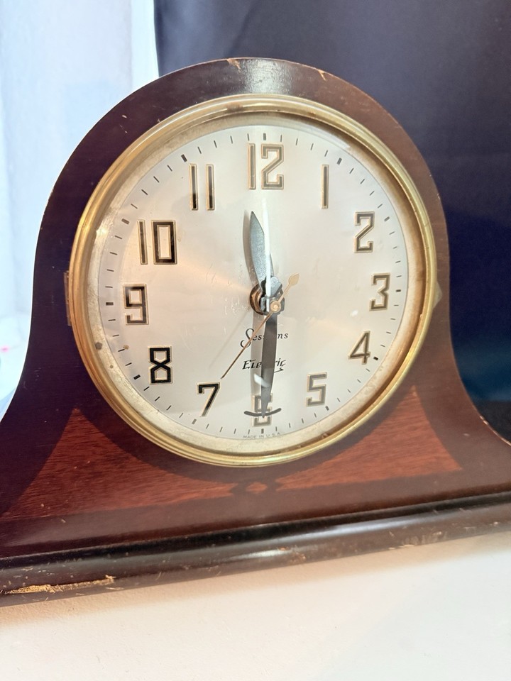Vintage Sessions Electric Mantle Clock Works Good | eBay