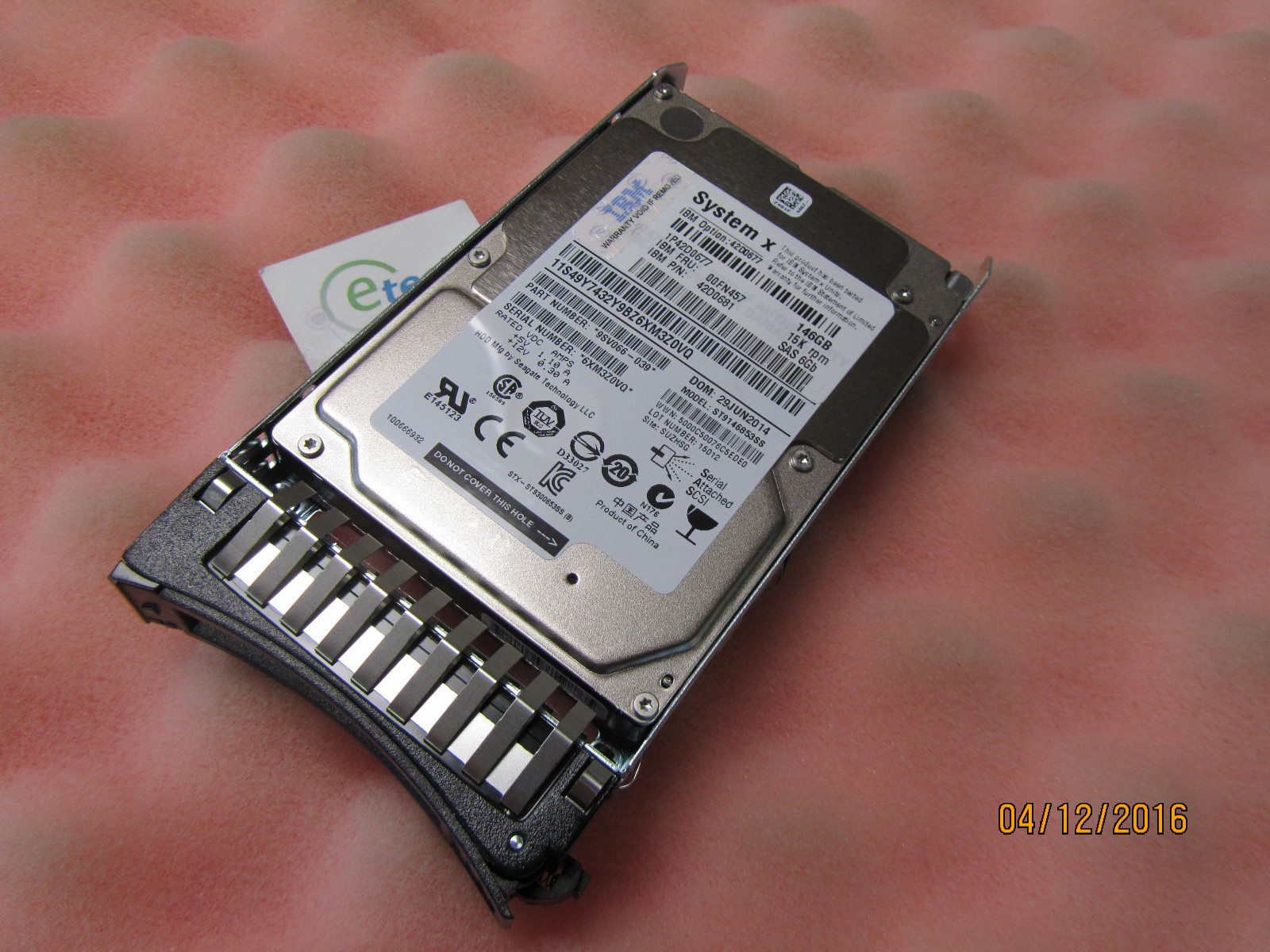 00FN457/ 42D0677 90Y8926 - IBM 146GB 15K 2.5" SAS HD for System x M2 ...