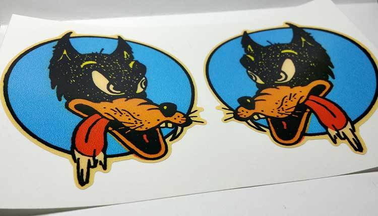 Pair of BIG BAD WOLF Vintage Style DECALS, Vinyl STICKERS, rat / hot ...
