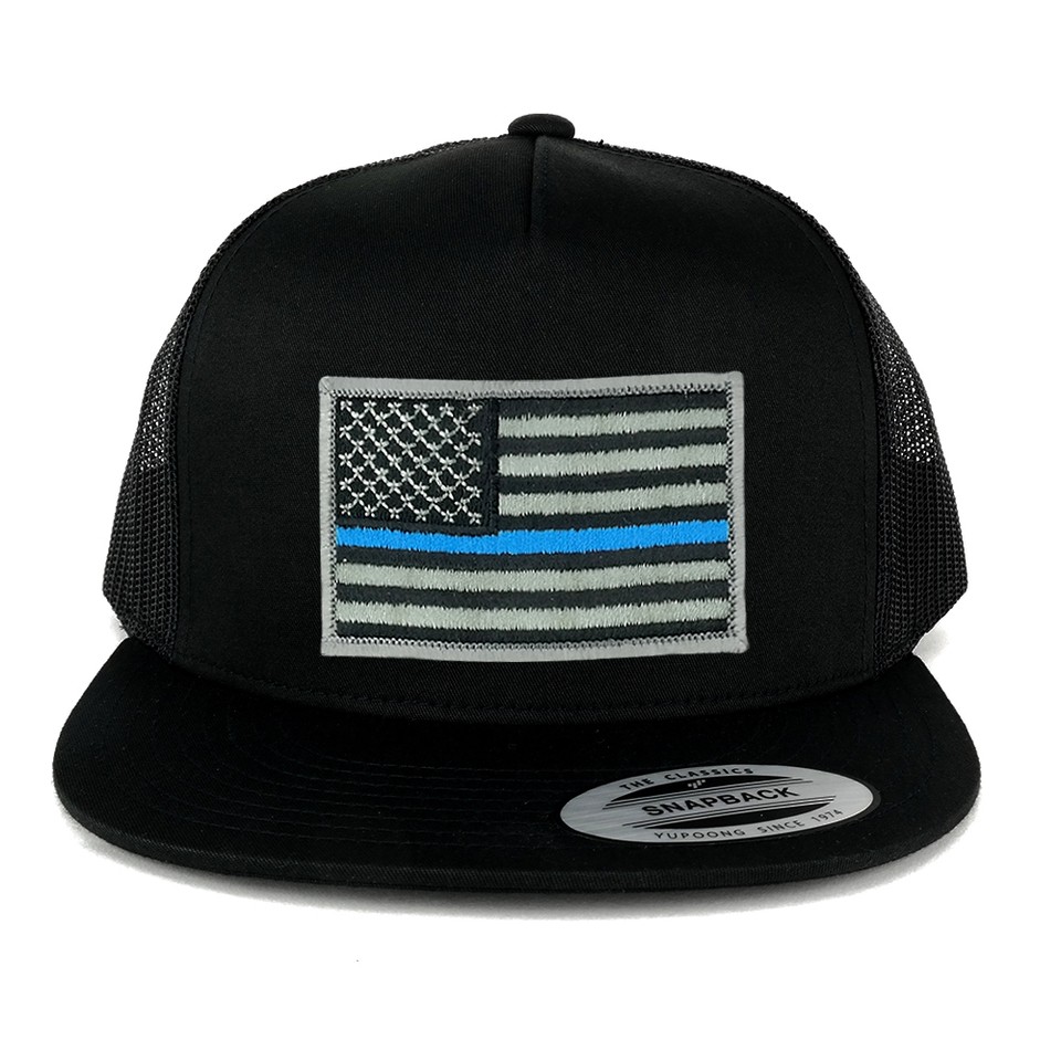 FLEXFIT 5 Panel American Flag Patched Snapback Mesh Cap - Black | eBay