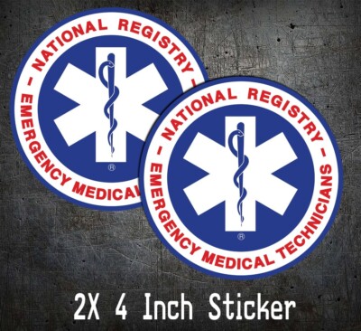2x 4 Inch NREMT EMT Technician Medic Sticker decal EMS Paramedic Flight ...