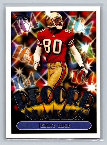 Jerry Rice 1999 Topps Record Numbers #RN8 / HOF er / 49ers Football ...