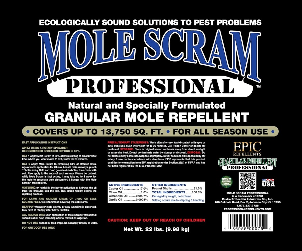 EPIC Repellents Professional Mole Scram 22lb Bucket | eBay