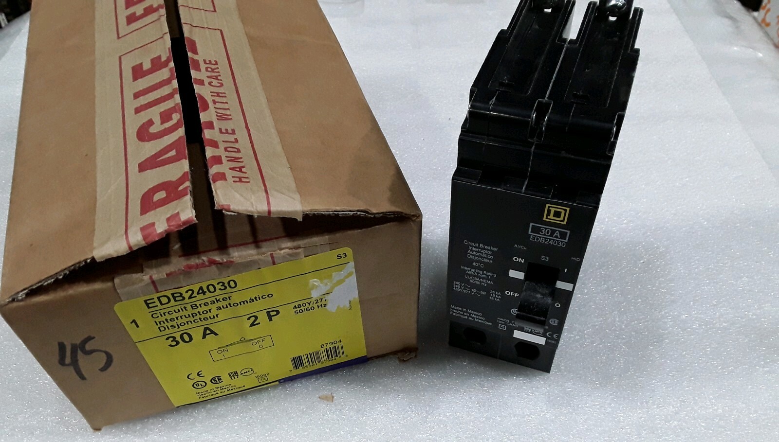 EDB24030 SQD 2 POLE 30A 277VAC 50/60 HZ NEW | eBay