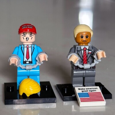 Lot of 2 President Donald Trump In Handcuffs Lego Minifigures With Hat ...