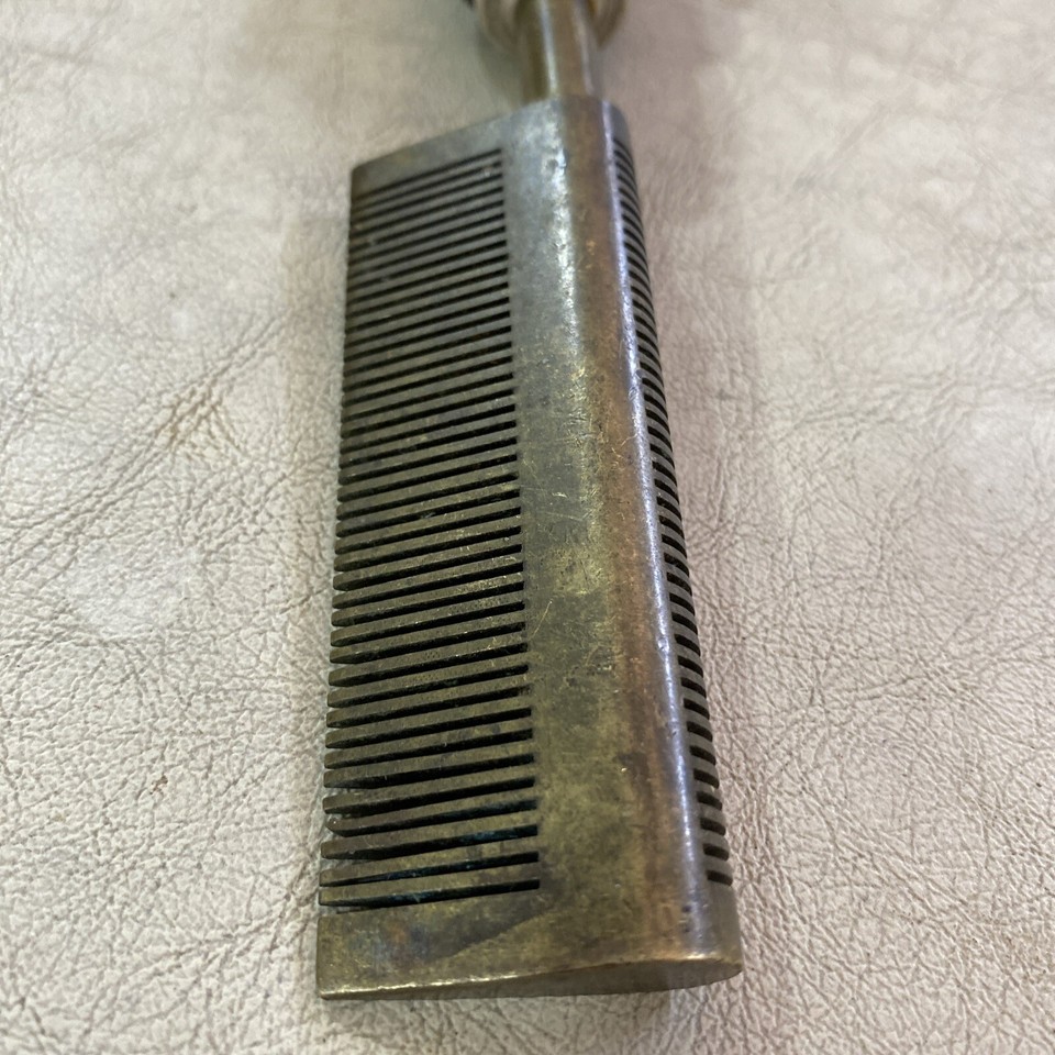 Vintage Golden Supreme BRASS Comb, Wood Handle, Old Brass Comb | eBay