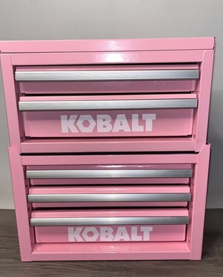 Kobalt Mini Toolbox 3-Drawer Top & Base Pink Steel Tool Box!! (2) Combo ...