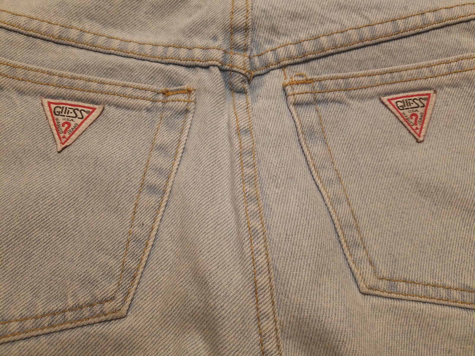 RARE🔻 GUESS Double triangle LOGO Vintage 80's Jeans … - Gem