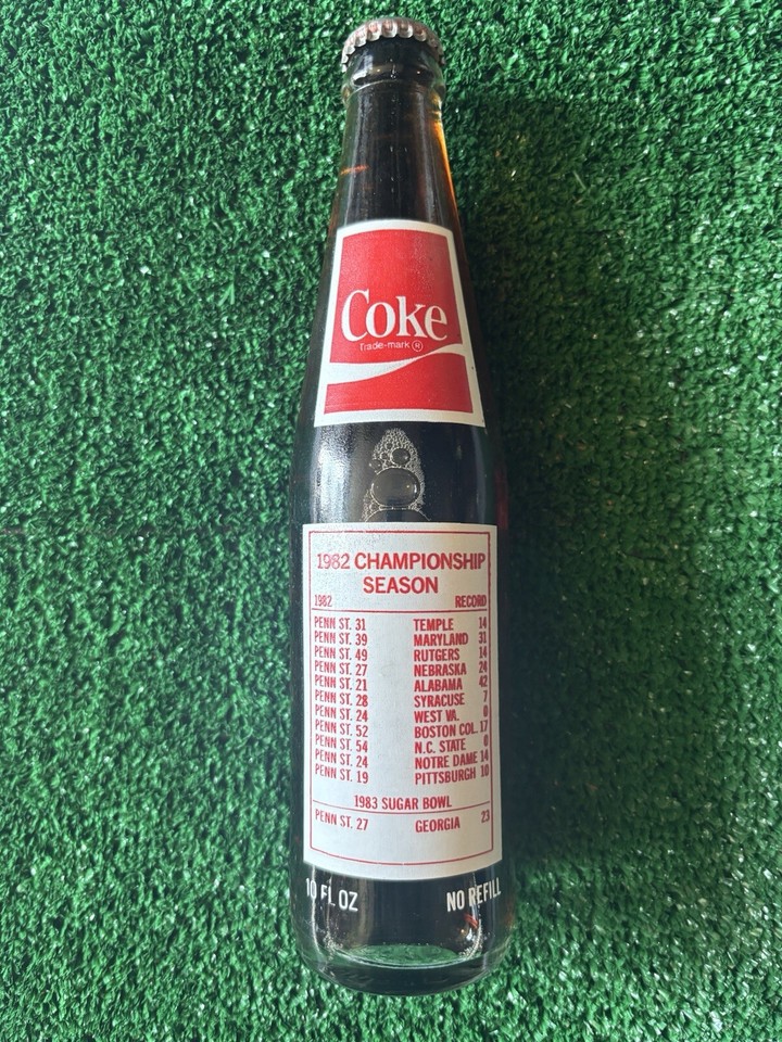 Vintage Penn State 1982 National Championship Commemorative Coke Bottle ...